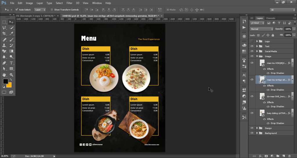 How to Design Menu in Adobe Photoshop - DevCourseWeb.com How to Design Menu in Adobe Photoshop - DevCourseWeb.com